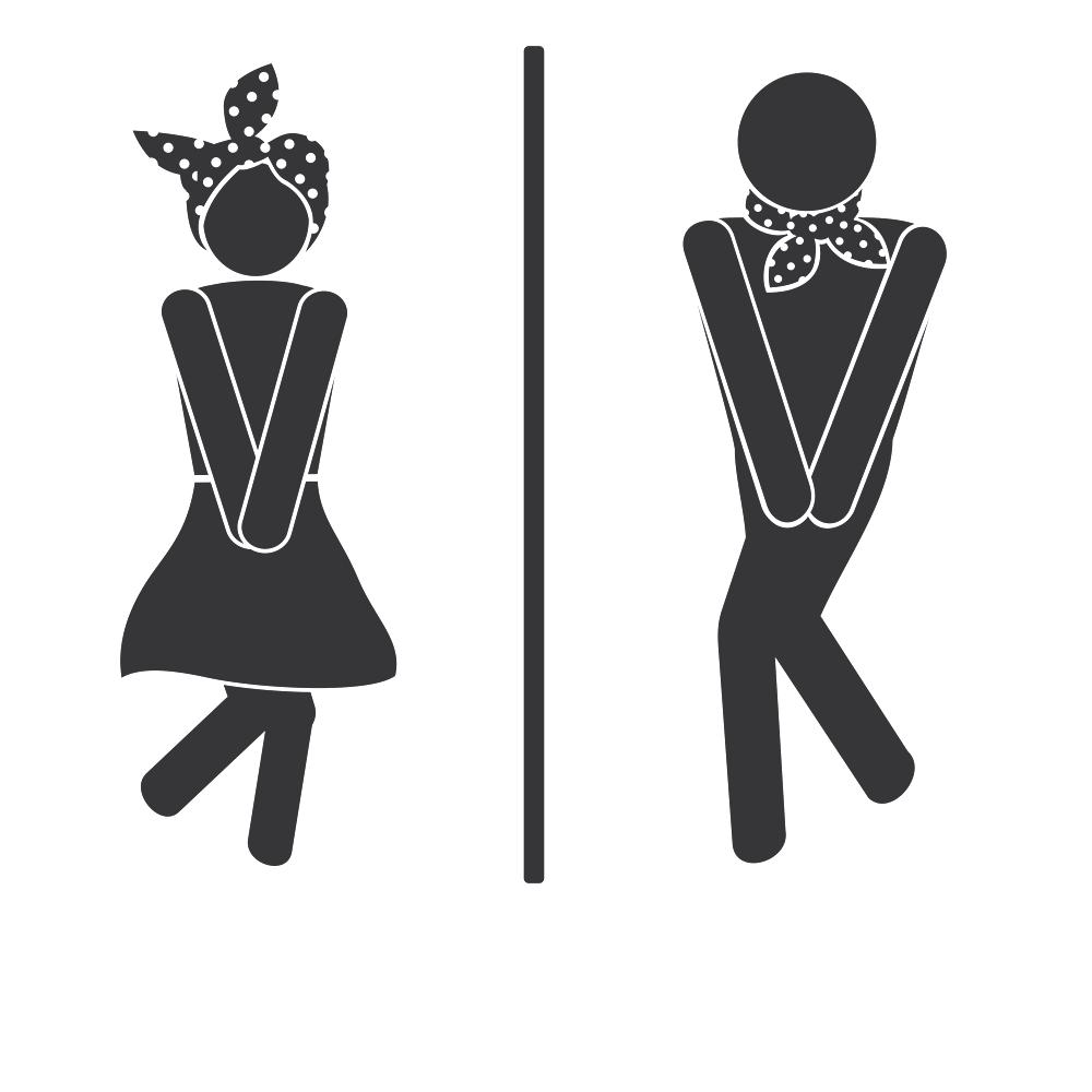 Wandtattoo WC Zeichen, Toiletten Symbole Mann und Frau von DESIGNSCAPE ...