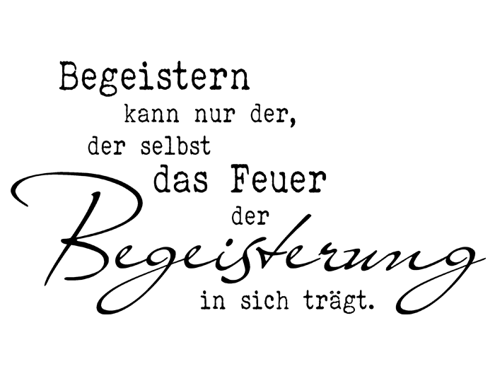 Wandtattoo Begeisterung - Begeistern kann nur...| WANDTATTOO.DE