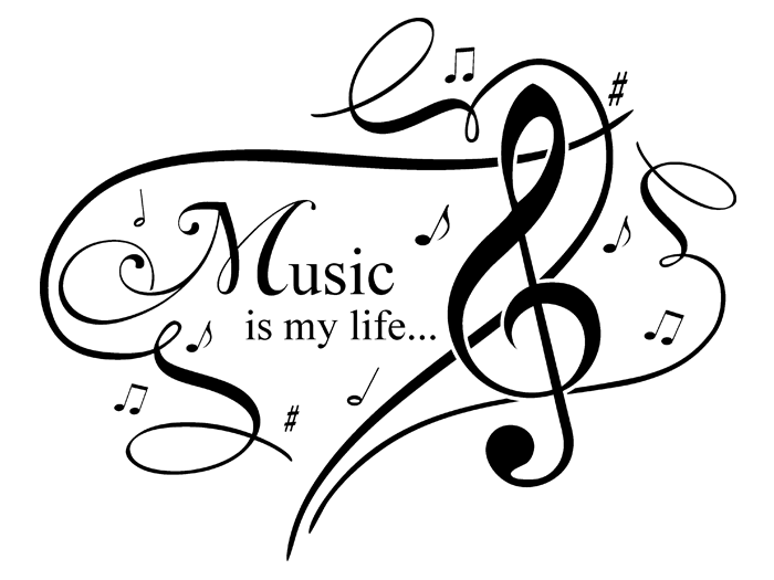 Wandtattoo Music is my life Ornament | WANDTATTOO.DE