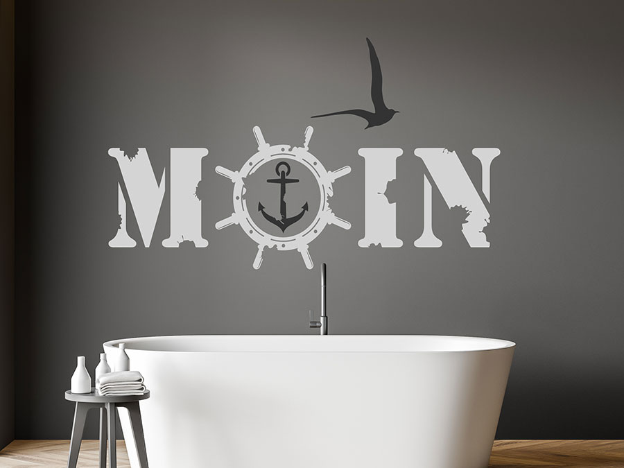 Wandtattoo Moin Vintage Optik mit Anker | Wandtattoo.de