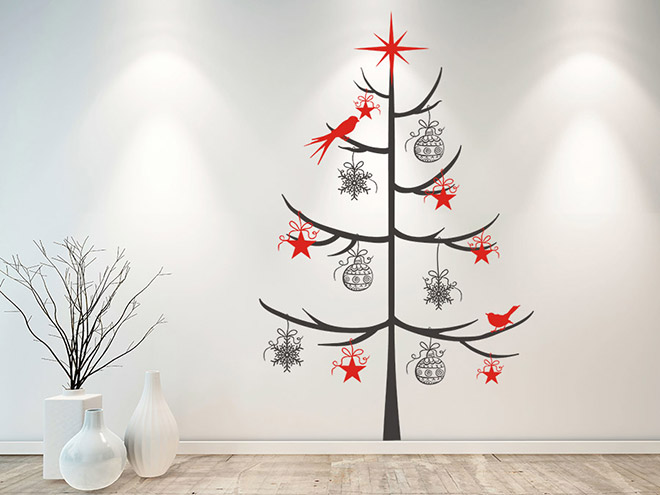 Wandtattoo Festlicher Christbaum aus Bändern | Wandtattoo.de