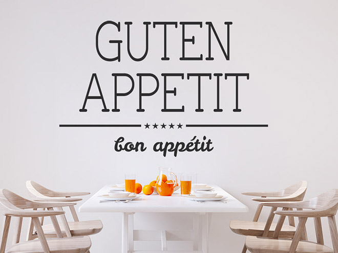 Wandtattoo Guten Appetit in vielen Sprachen | Wandtattoo.de