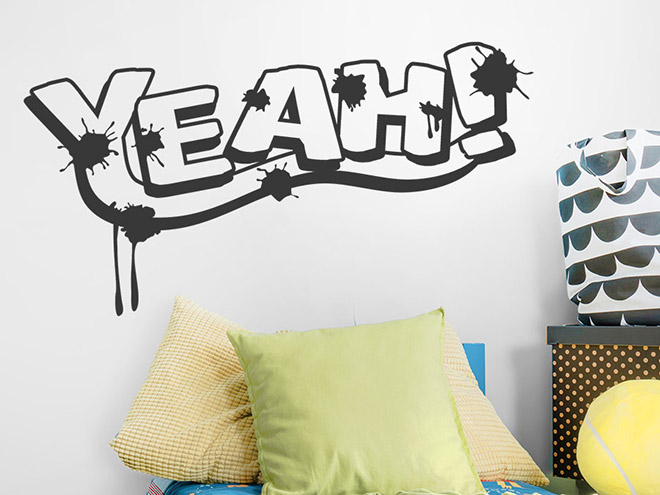 Wandtattoo Splash mit Graffiti Name | Wandtattoo.de