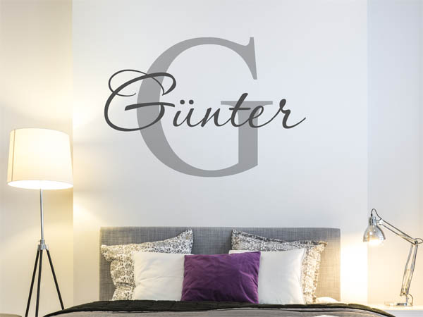 Wandtattoo Günter als Monogramm, Türschild oder Familienwappen