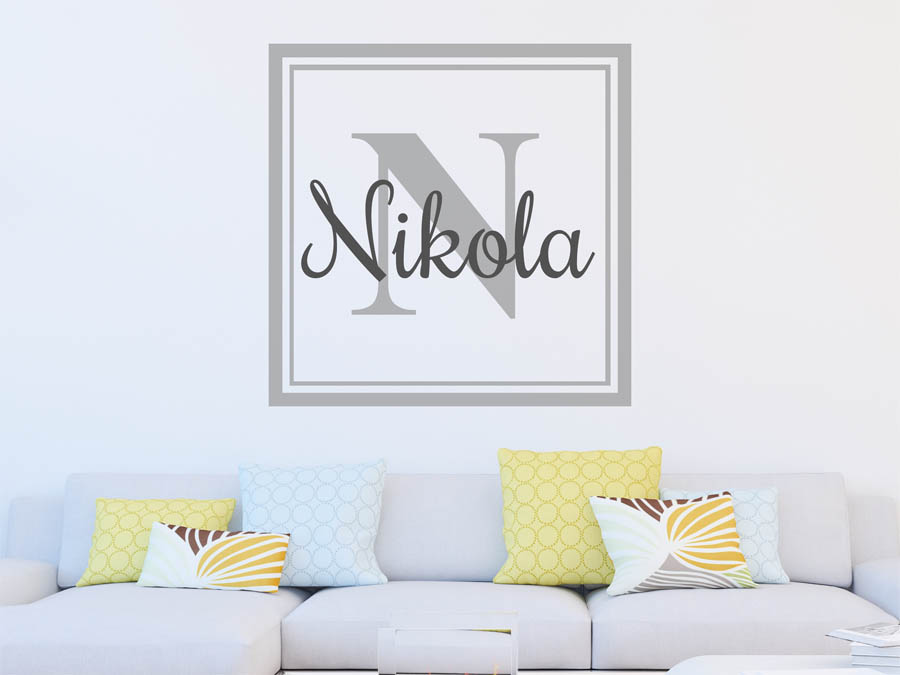 Wandtattoo Nikola Als Namensschild Monogramm Oder Verschn rkelte Schrift