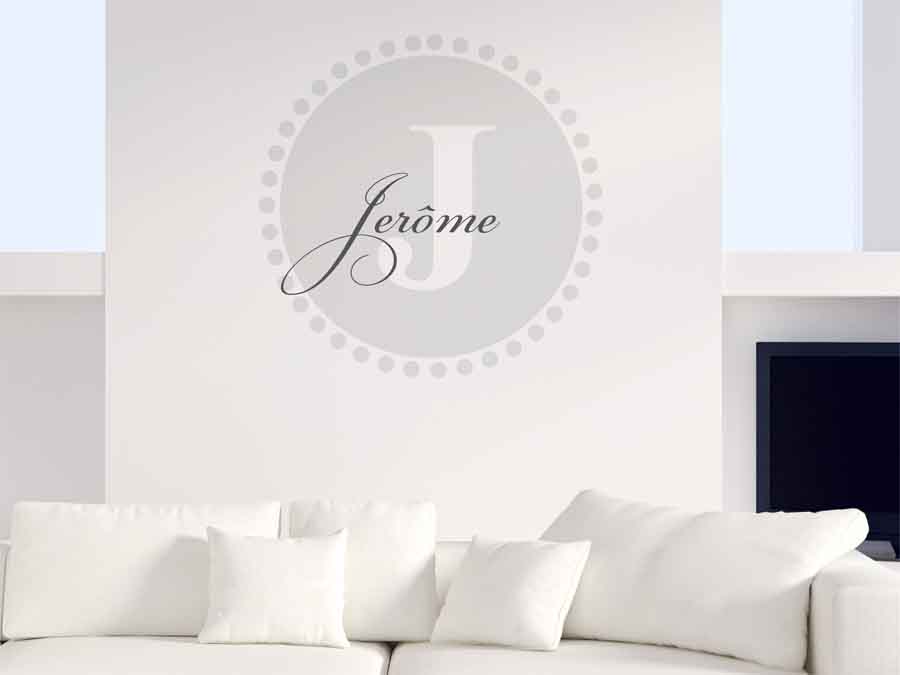 Wandtattoo Jerôme als Namensschild, Monogramm oder verschnörkelte Schrift