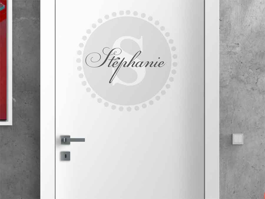 Wandtattoo Stéphanie als Namensschild, Monogramm oder verschnörkelte ...