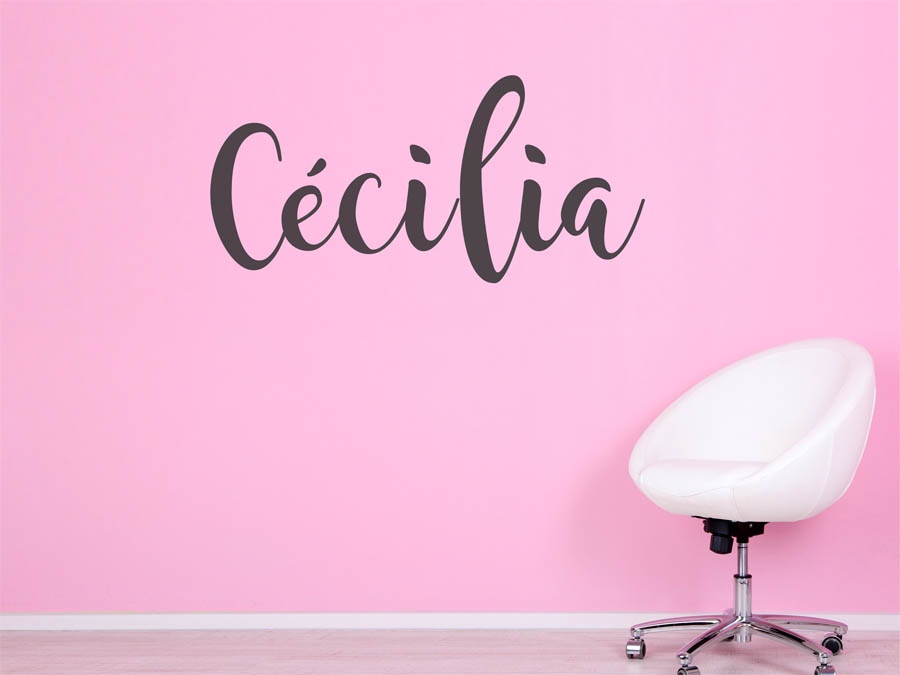 Wandtattoo Cécilia als Namensschild, Monogramm oder verschnörkelte Schrift