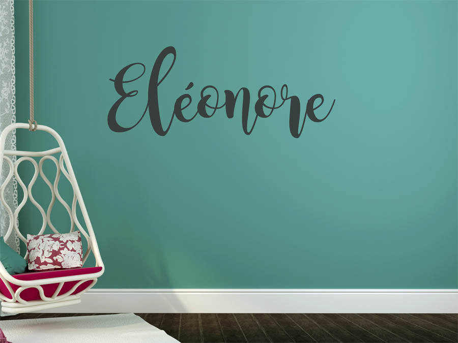 Wandtattoo Eléonore als Namensschild, Monogramm oder verschnörkelte Schrift