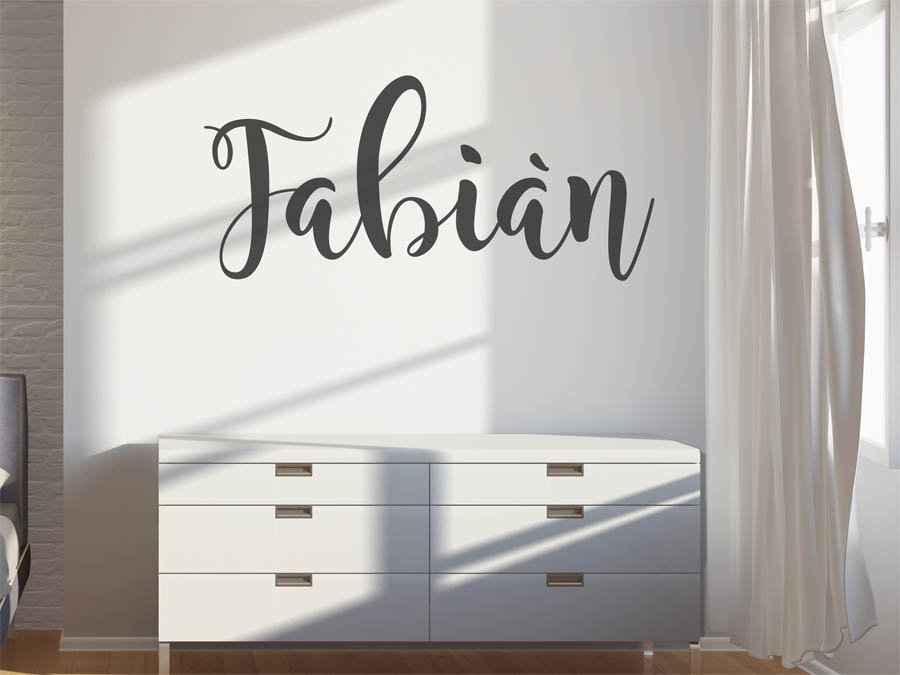 Wandtattoo Fabiàn als Namensschild, Monogramm oder verschnörkelte Schrift