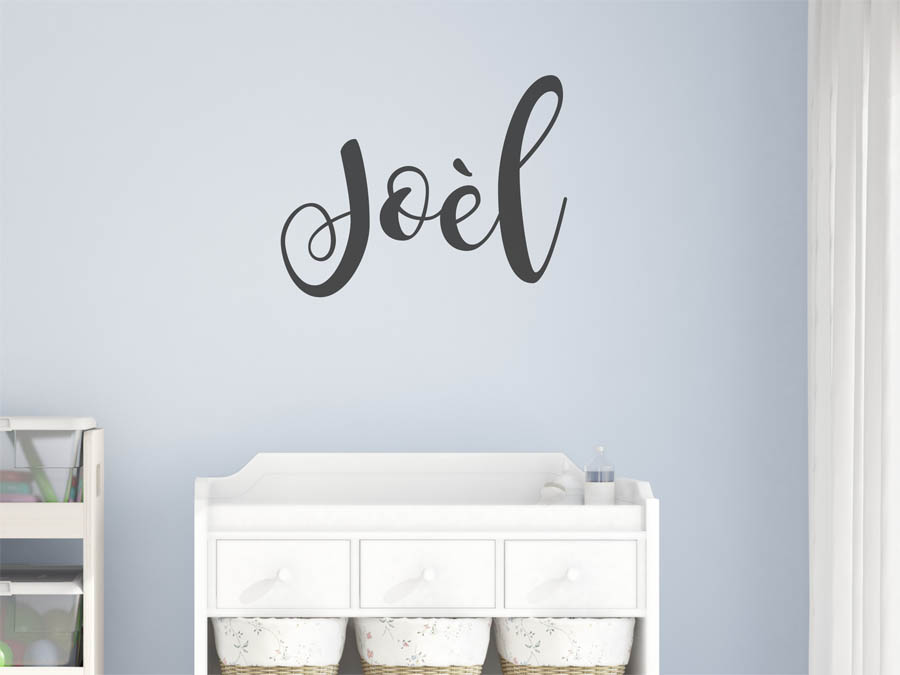 Wandtattoo Joèl als Namensschild, Monogramm oder verschnörkelte Schrift