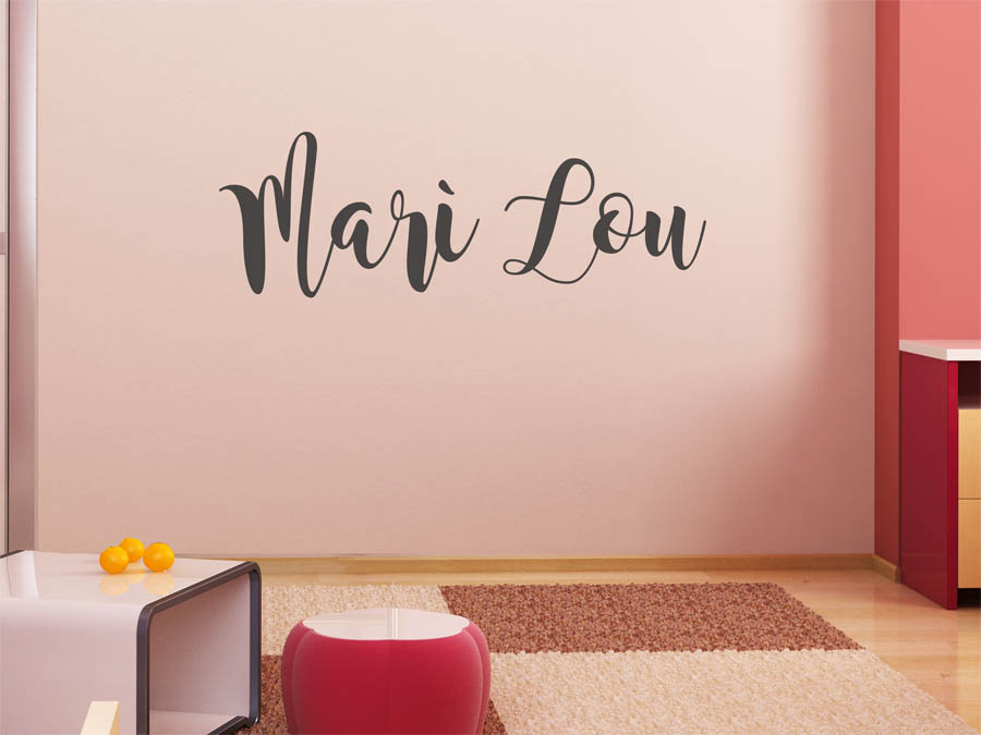 Wandtattoo Marì Lou als Namensschild, Monogramm oder verschnörkelte Schrift