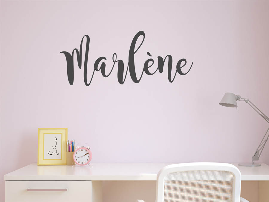 Wandtattoo Marlène als Namensschild, Monogramm oder verschnörkelte Schrift