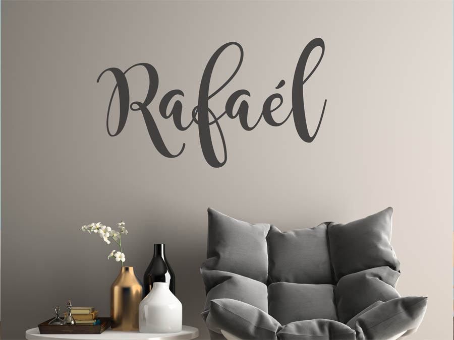 Wandtattoo Rafaél als Namensschild, Monogramm oder verschnörkelte Schrift