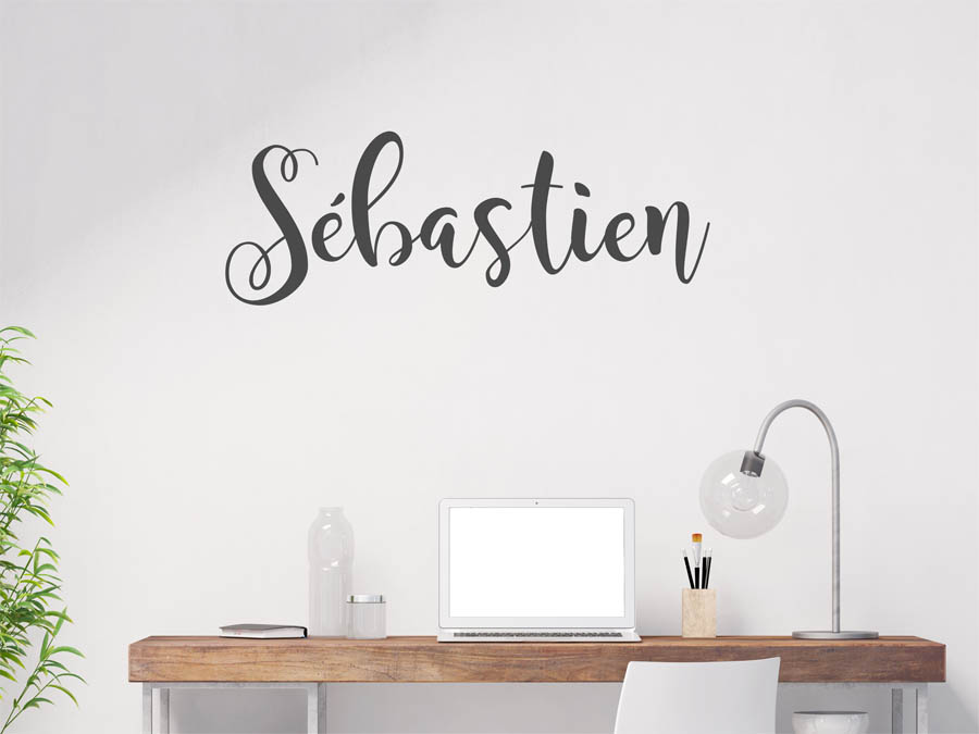 Wandtattoo Sébastien als Namensschild, Monogramm oder verschnörkelte ...
