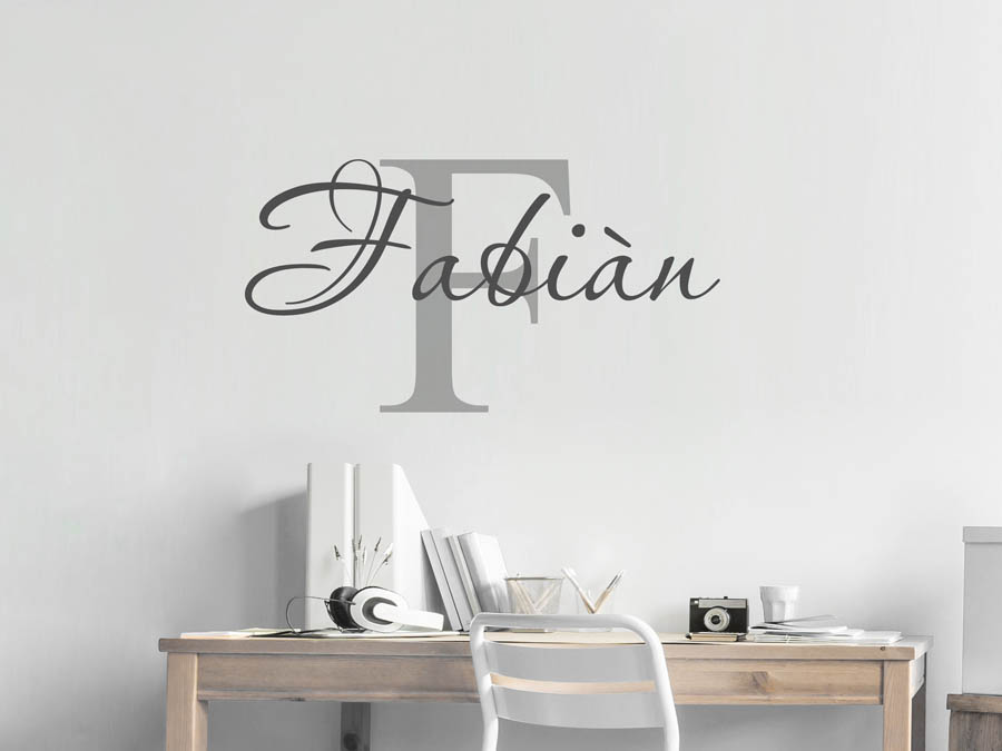 Wandtattoo Fabiàn als Namensschild, Monogramm oder verschnörkelte Schrift
